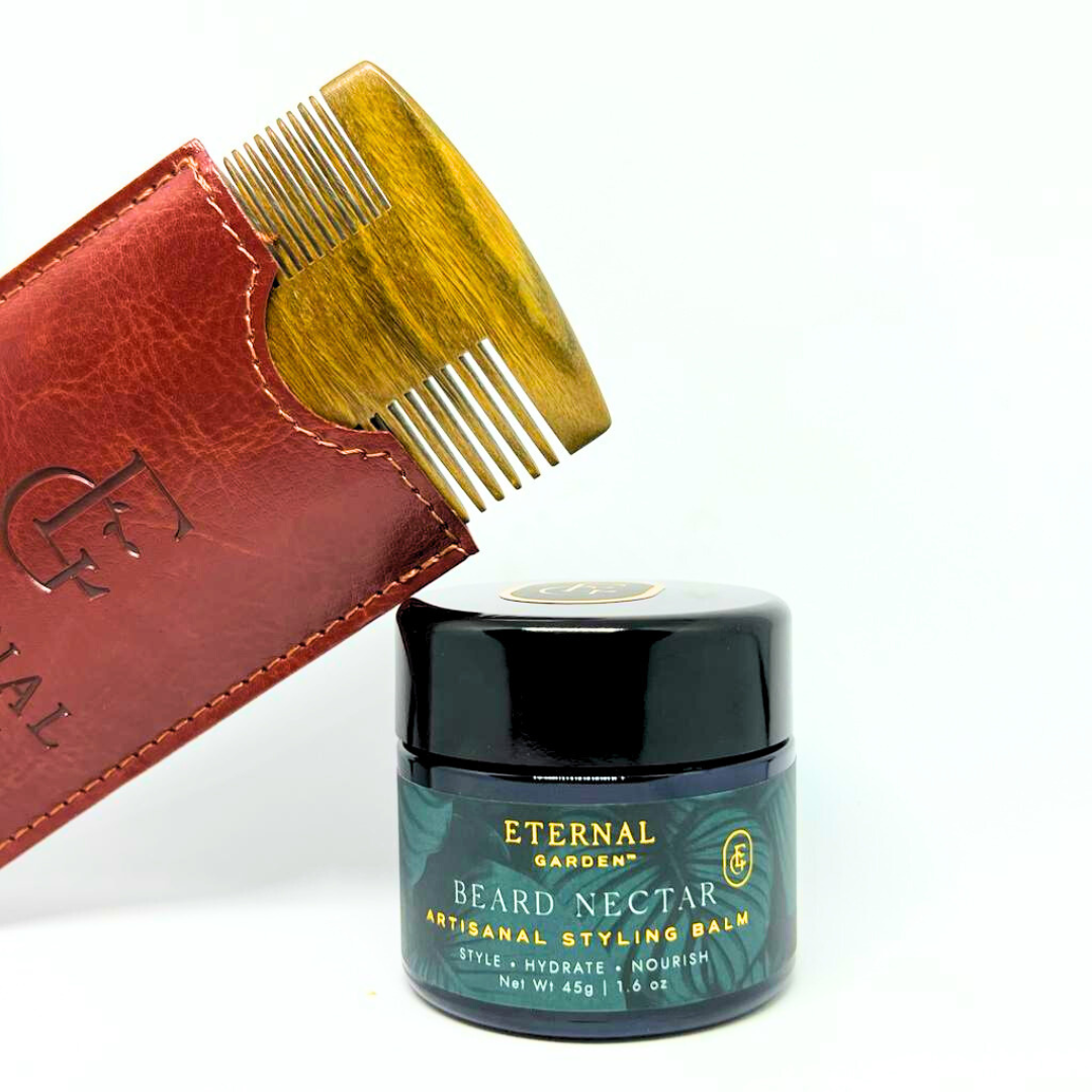 Beard Nectar grooming Kit - Premium Beard Balm + Sandalwood Comb